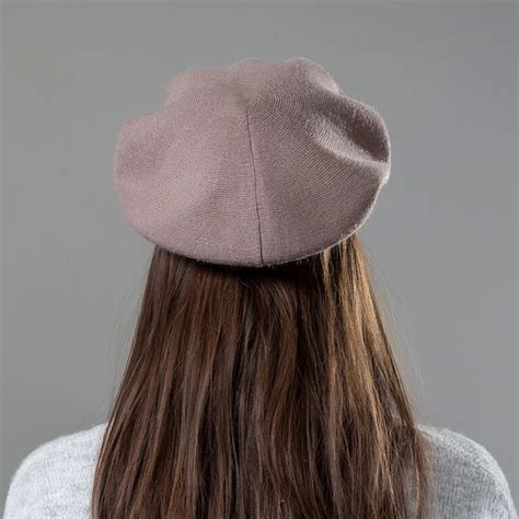 Béret Femme Laine Tricotée Marron Chapeau Dhiver Chic Shineboutique