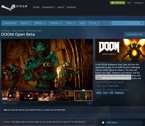 DOOM Open Beta Gets Slammed By Steam Reviews Before It S Even Released