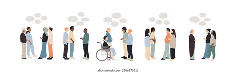 Diversity Equality Inclusion Banner Different People Stock Vector