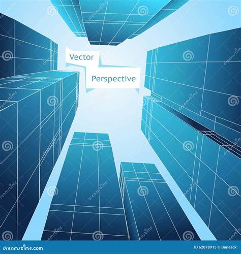 Perspective 3d Building Abstract Vector Poster Stock Vector