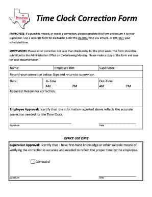 Time Clock Correction Form Complete With Ease Airslate Signnow