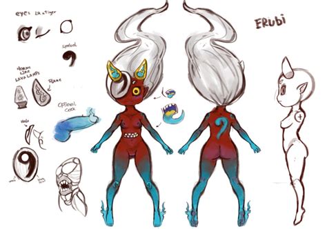 Rule 34 Bard Bot Blank Background Demon Girl Erubi Female Horns Mask Model Sheet Original