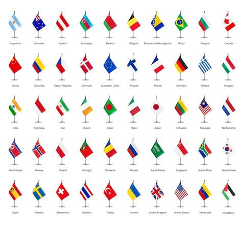 Premium Vector World National Flag Design Collection Of Vector