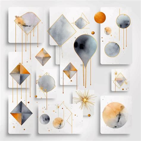Premium Vector Set Of Groups Of Watercolor Geometric Shapes