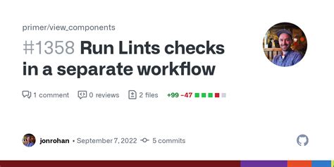Run Lints Checks In A Separate Workflow By Jonrohan · Pull Request
