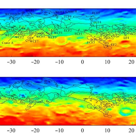 Tb Maps Of Mare Frigoris At 37 Ghz Equidistant Cylindrical