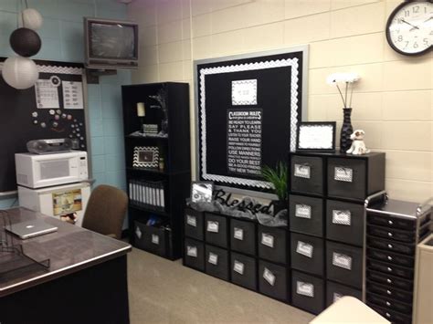 Black And Grey Chevron Classroom Teachers Room Classroom Design