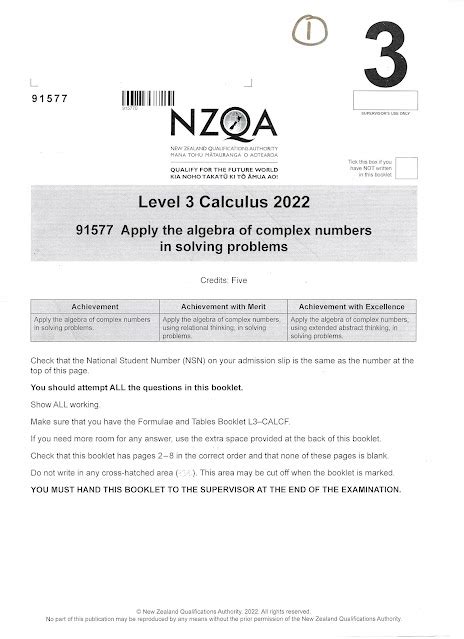 Captaincalculus Ncea 3 Calculus Exam 2022 Complex Numbers How Id Answer