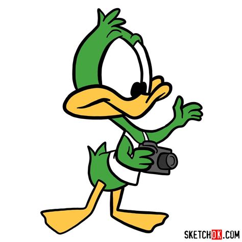 How To Draw The Plucky Duck Sketchok Easy Drawing Guides