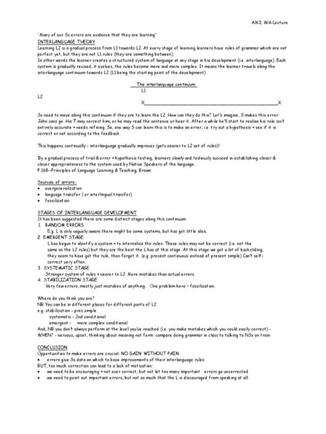 Interlanguage Continuum Pdf Second Language Psycholinguistics