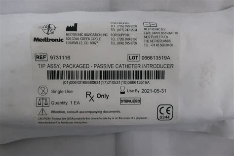 New Medtronic Tip Assy Packaged Passive Catheter Introducer