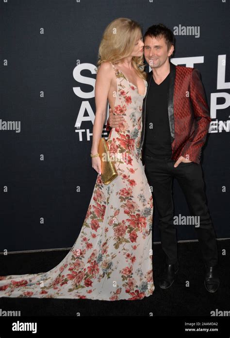 Los Angeles Ca February 10 2016 Musician Matt Bellamy And Model Elle