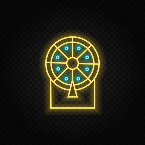 Cassino Sorte Loteria ícone Neon Retrô ícone De Vetor De Néon Azul