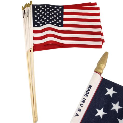 Texpress Set Of 24 Small American Flags On Stick Proudly Made In Usa 8 X 12