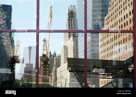 Abstract View Of Ground Zero Seen Through The Reflection In A Glass