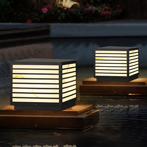 Square Ip65 Waterproof Led Solar Modern Outdoor Deck Post Lights Pillar Light Dazuma