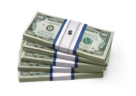 Stacks Of 100 Dollar Bills