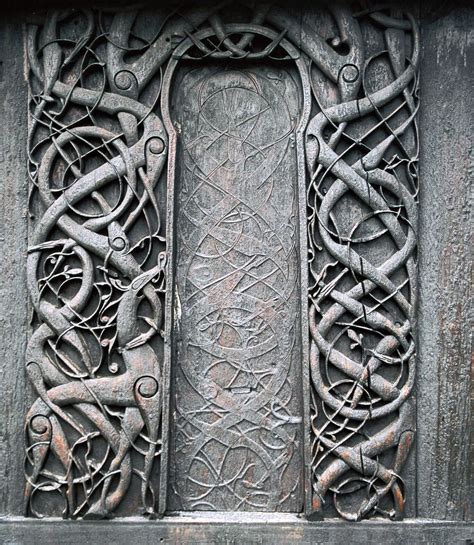 Detail Of Carving On One Of The Sledges Found In The Oseberg Ship