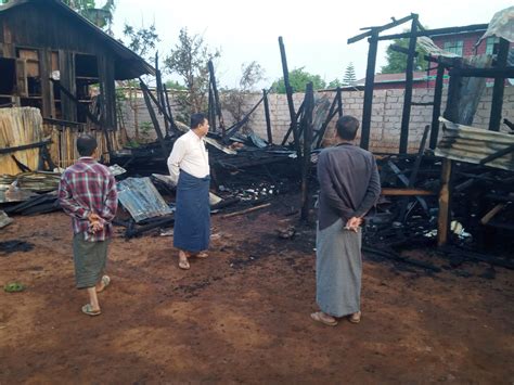 ဆီဆိုင်မြို့တွင် မီးကြွင်းမီးကျန်မှတစ်ဆင့် မီးလောင်မှုဖြစ်ပွား