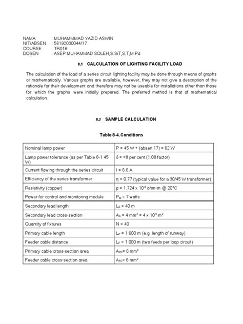 Tr01b Muhammad Yazid Aswin Analisa Listrik Chapter8 3 Pdf Electrical Resistance And