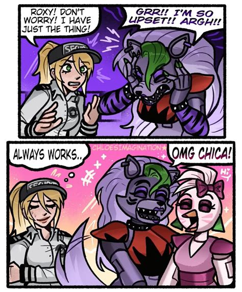 Vanessa Roxanne Wolf And Glamrock Chica Security Breach Fnaf Funny Fnaf Fnaf Comics
