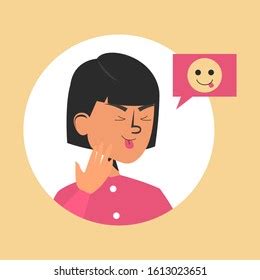 Cute Girl Shows Tongue Vector Isolated Stock Vector Royalty Free