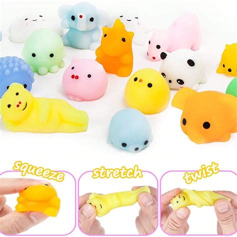 50pcs Mini Kawaii Animal Squishy Pack Random Mochi Squishies Party