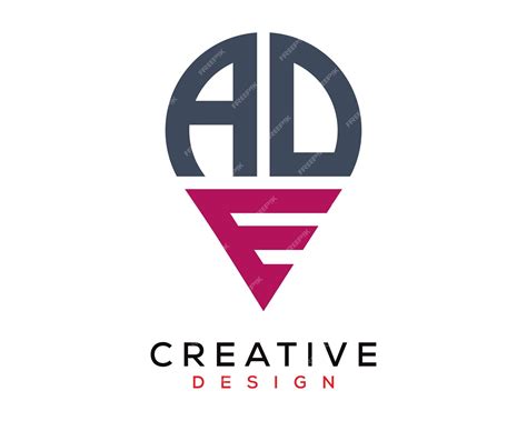 Premium Vector Ade Letter Location Shape Logo Design