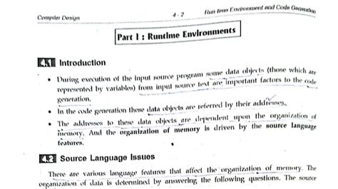 Cd Unit 4 Runtime Environment And Code Generation In Compiler Design