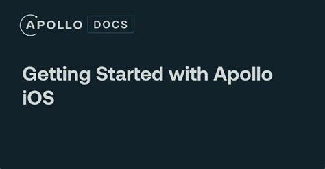 Getting Started With Apollo Ios Apollo Graphql Docs