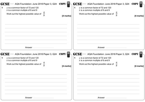 Finding Hcf And Lcm With Prime Factorisation Gcse Questions