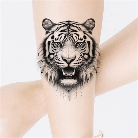 Tiger Tattoo Design Printable Template Instant Download Etsy