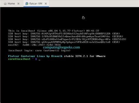 Install Flatcar Container Linux In VMware Workstation ComputingForGeeks
