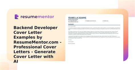 Backend Developer Cover Letter Examples By