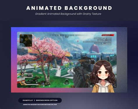Animated Gradient Background Video Grain Texture Streaming Overlay Twitch Kick Youtube