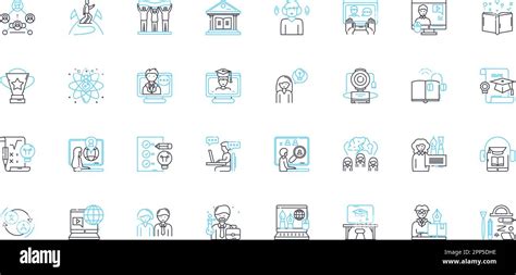 Digital Instruction Linear Icons Set E Learning Virtual Online Multimedia Interactive