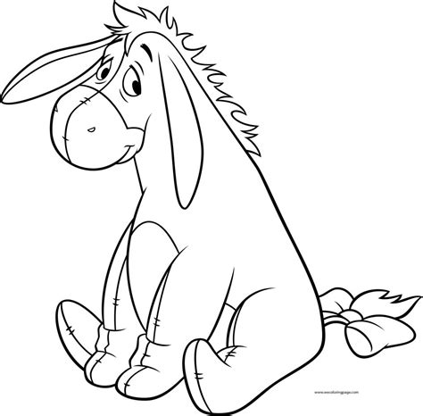 Eeyore Bow Tail Coloring Page