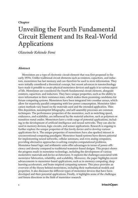 Pdf Unveiling The Fourth Fundamental Circuit Element And Its Real