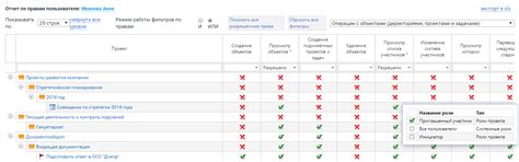 Отчёт по правам пользователя Advanta Wiki