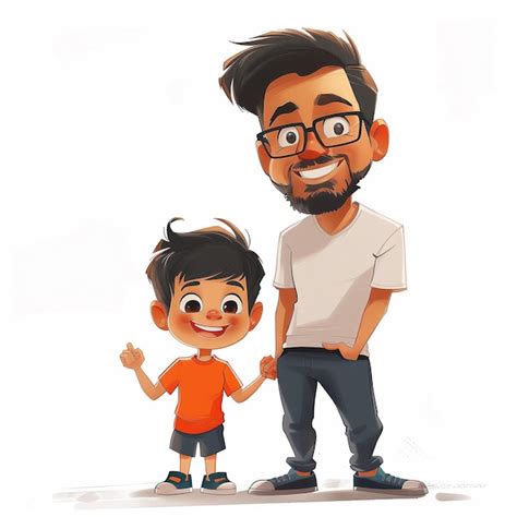 Premium Photo Father And Son With Eyeglasses Black Hair Short Beard