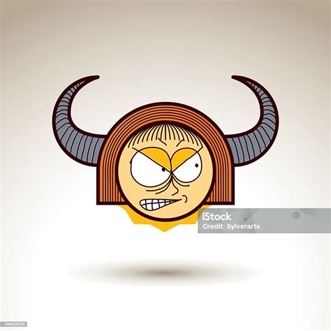Vector Art Hand Drawn Illustration Of Angry Person Girl Emotions Stock