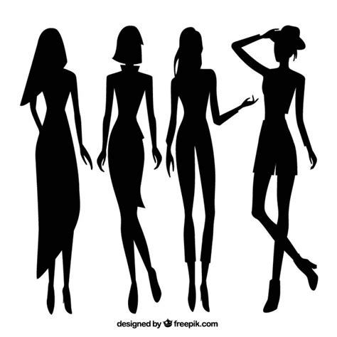 Model Silhouette Vector At Collection Of Model