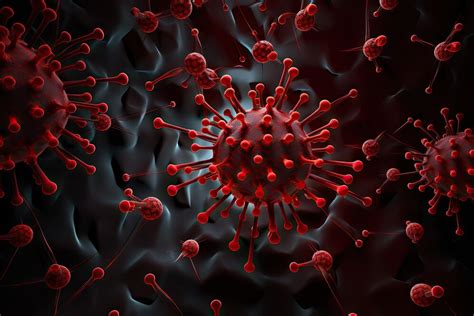 Premium Photo Multiplying Viruses Virus Spikes Detaching Red Virus