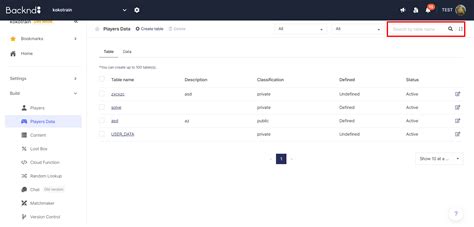 Table Backnd Developer Documentation Table Backnd Developer Documentation