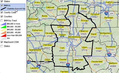 Gaston County Zip Code Map