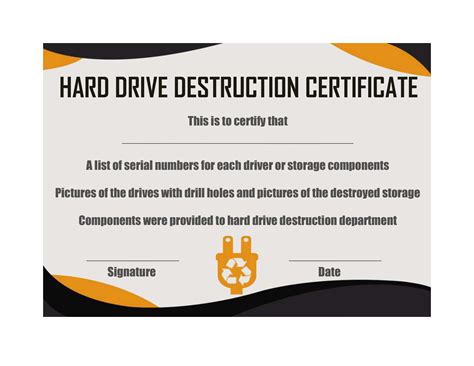 Free Printable Certificate Of Destruction Templates Excel Pdf Word