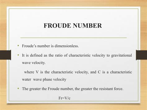 Froude Number In Hydraulics And Hydraulic Machinarypptx