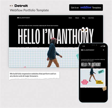 Detroit Webflow Portfolio Template On Behance
