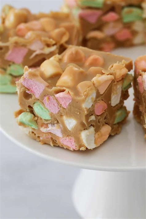 4 Ingredient Peanut Butter Marshmallow Squares No Bake Recipe Bake