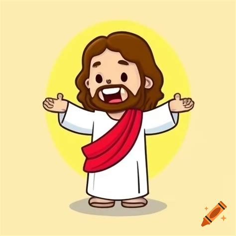 Cartoon Depiction Of A Humorous Jesus On Craiyon